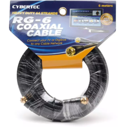 Cybertec Rg6 Cable 6M Black