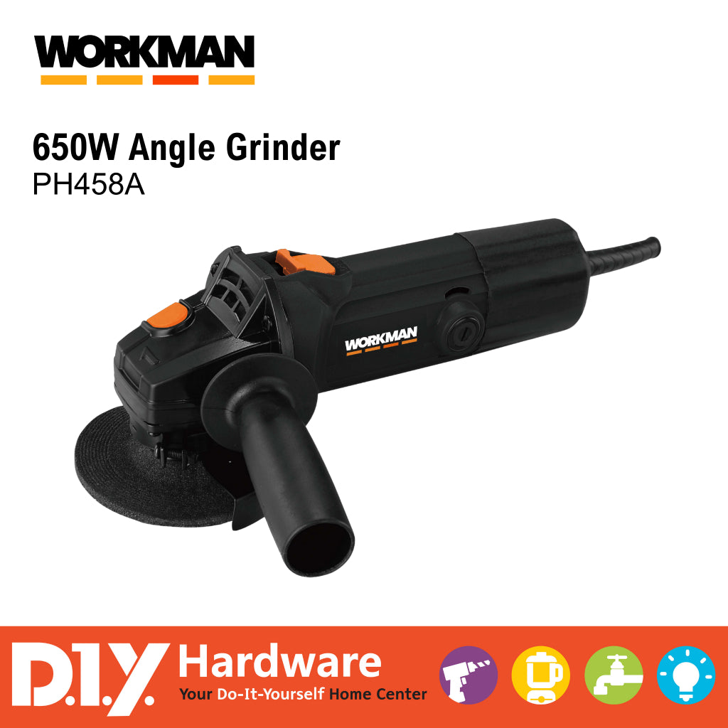 Buy WORKMAN by DIY Hardware 650W Angle Grinder - PH458A Online - DIY ...