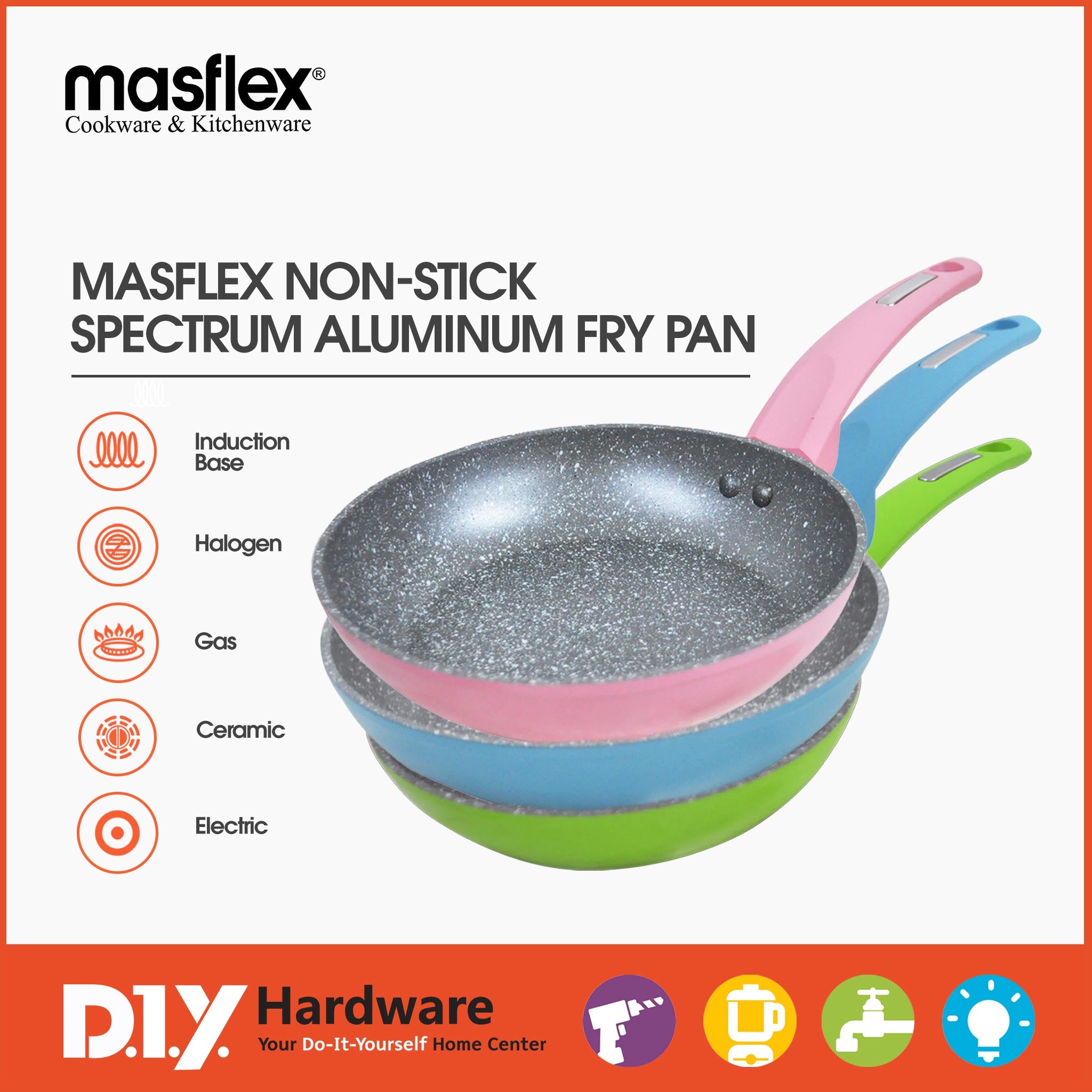 Masflex Spectrum Aluminum Non Stick Induction Fry Pan 24cm Frying Pan