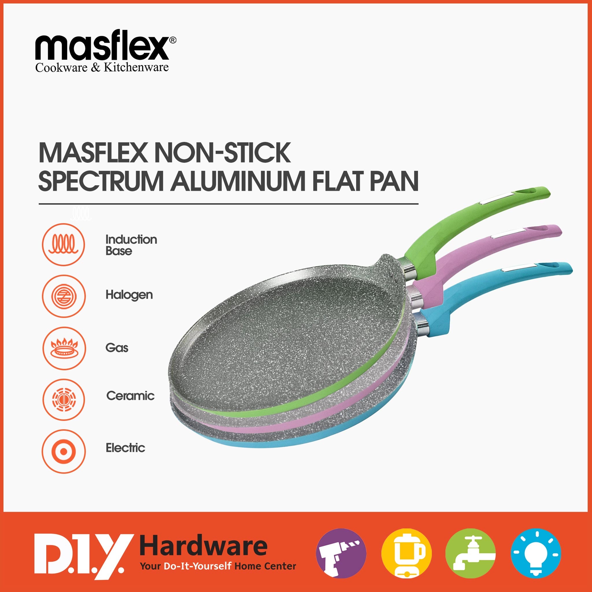 Masflex Original Spectrum Aluminum Non Stick Induction Multi Flat Pan
