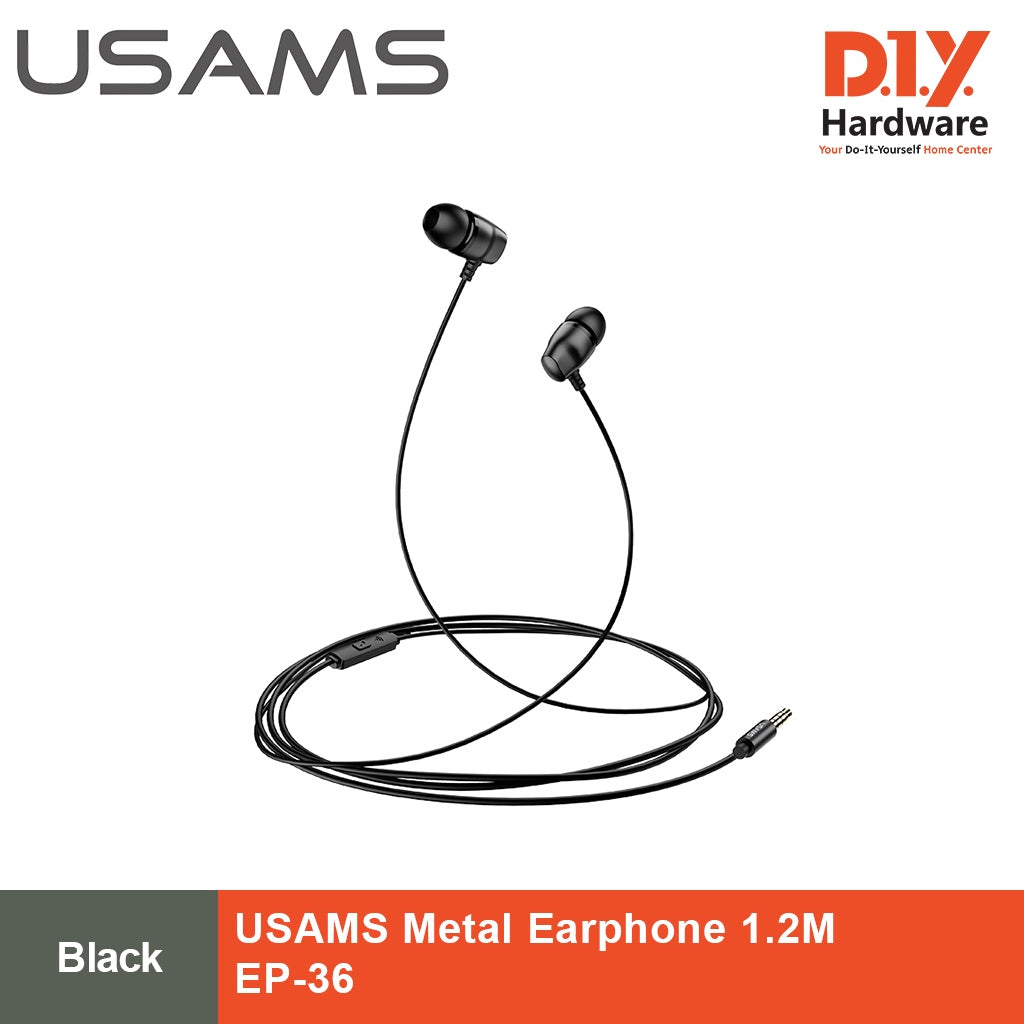 Buy USAMS Metal Earphone 1.2 meter EP-36 Online - DIY Hardware