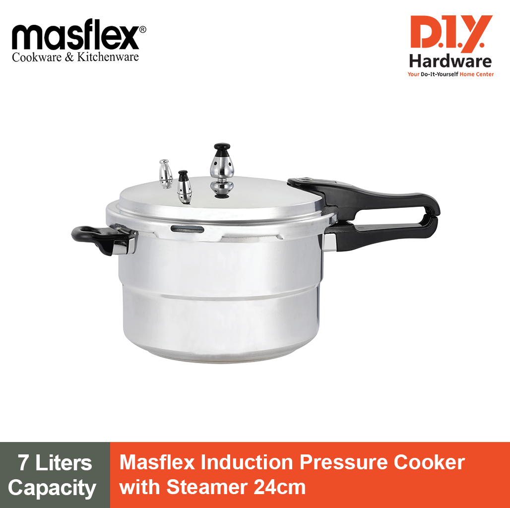 Buy Masflex 24cm Induction Pressure Cooker with Steamer 7 Liters PC-7 ...