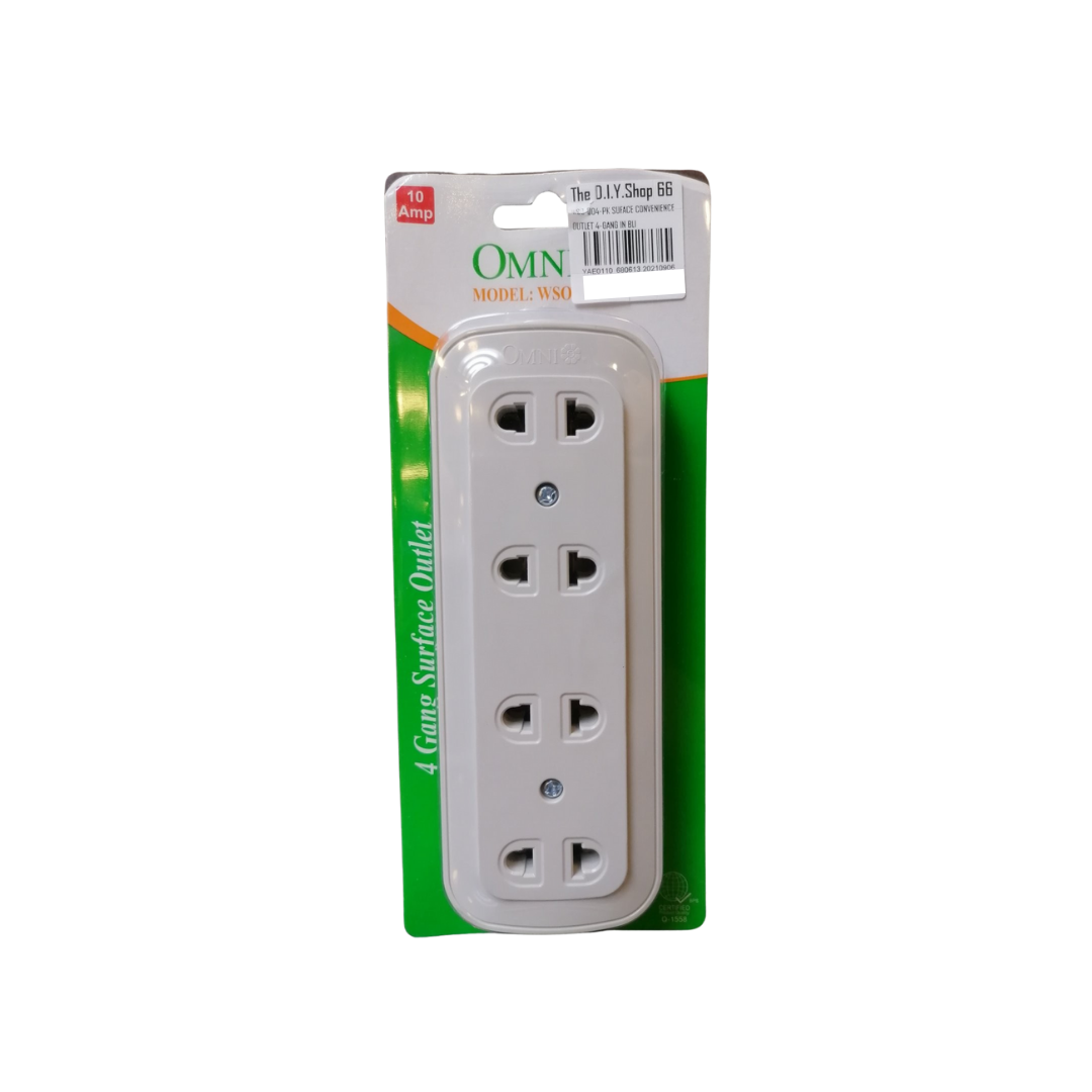Buy Omni Surface 4-Gang Convenience Outlet 10A 250V Wso-004 Online ...