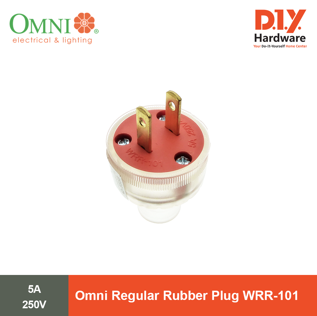 Buy Omni Regular Rubber Plug 5A 250V WRR-101 Online - DIY Hardware