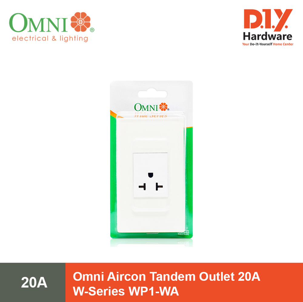Buy Omni Aircon Tandem Outlet 20A W-Series WP1-WA Online - DIY Hardware
