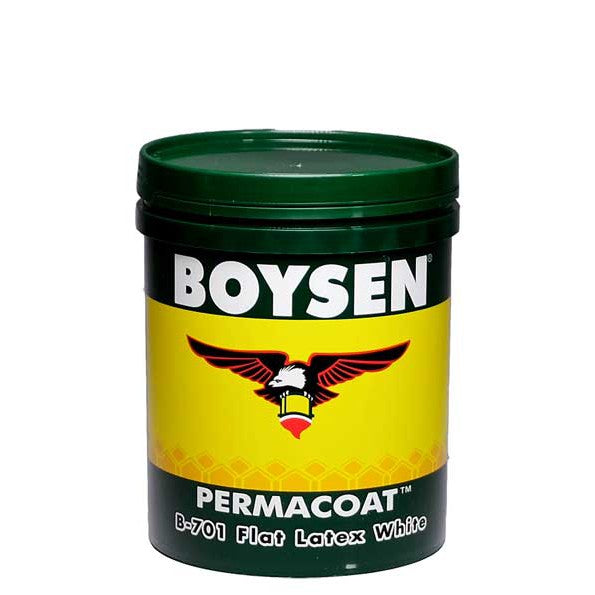 Boysen Paint 4 Liters White Permacoat Flat Latex B-701 - DIY Hardware